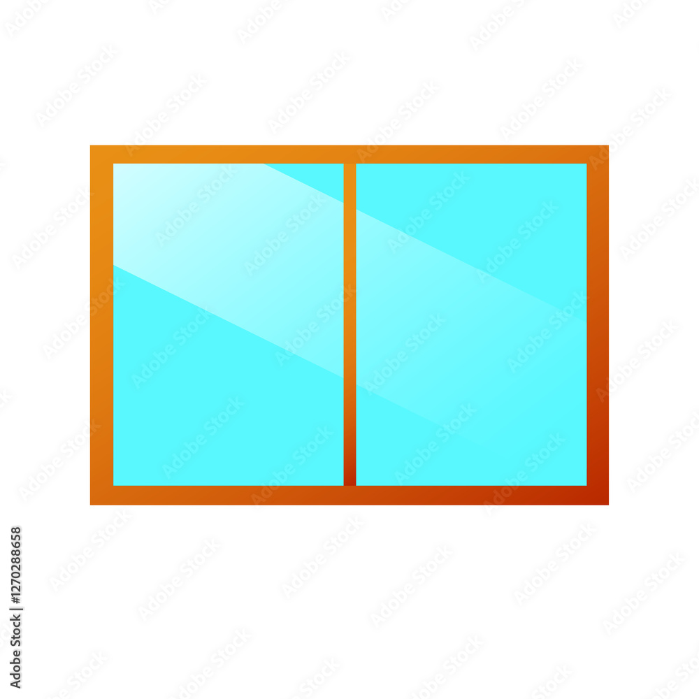 Poster Realistic Transparent Window Glass Element with Light Reflection ...