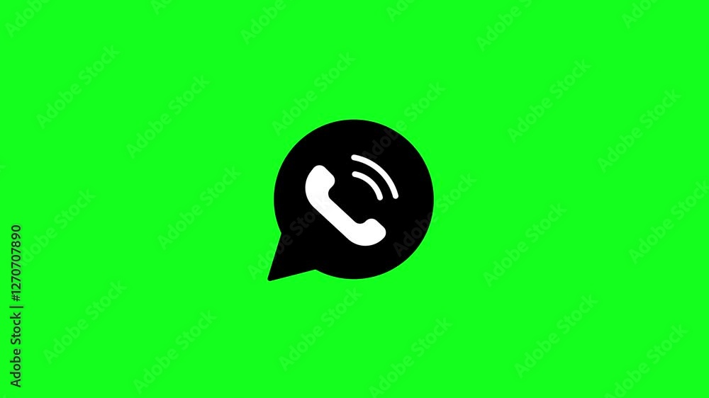 Incoming telephone call icon Animation on green screen chroma key and ...