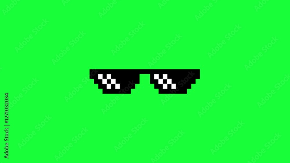 Pixel glasses meme, pixel glasses, glasses animation, transparent screen video, sunglasses meme ...