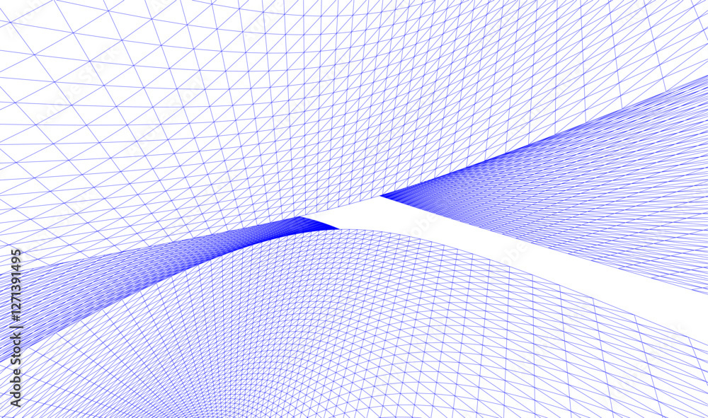 Fotografie, Obraz Vector Wireframe and Parametric Architecture ...