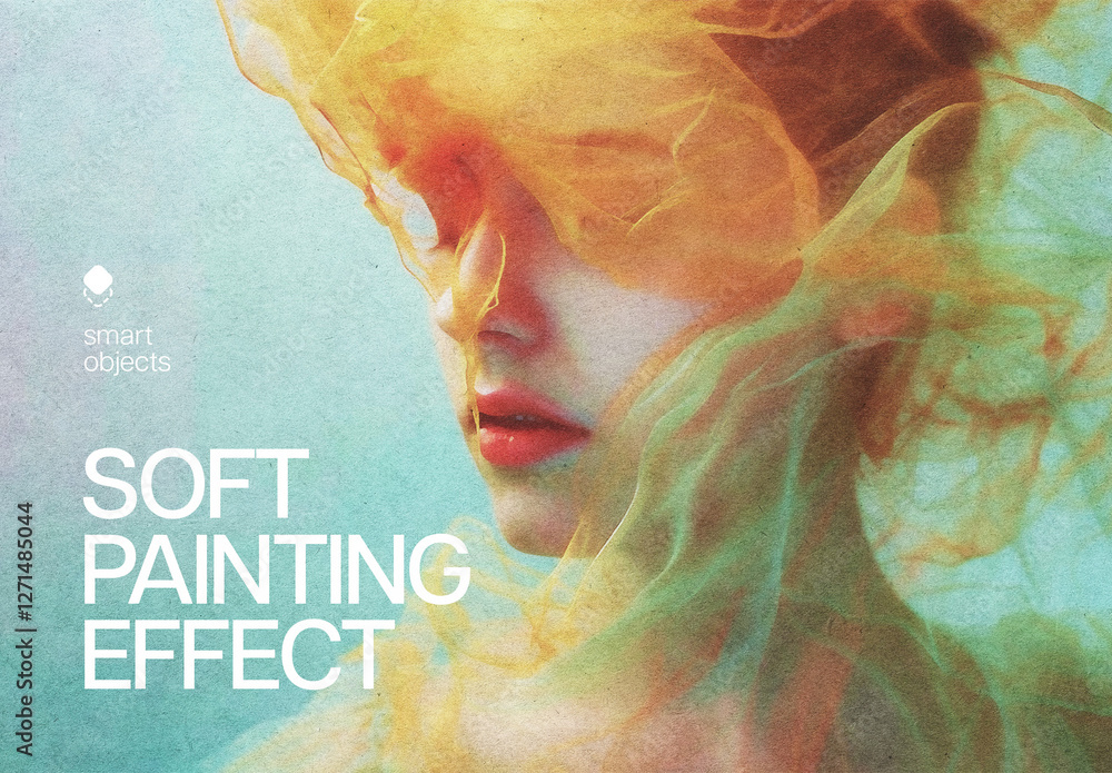 Soft Painting Photo Effect Mockup Stock Template | Adobe Stock