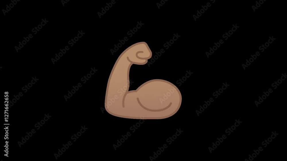 Flexed Biceps Emoji Animated on a Transparent Background. 4K Loop ...
