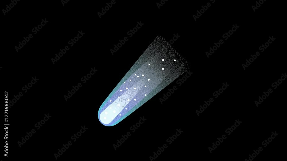 Meteor or Comet Icon Vector Cartoon Animation with black Screen ...