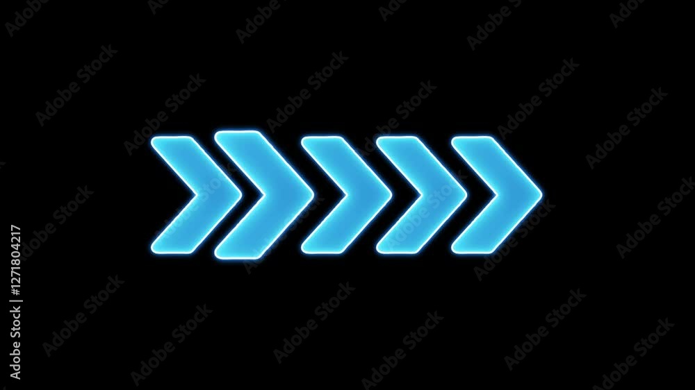 Arrow direction sign animation, arrow sign on black background, Right ...
