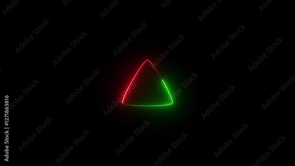 Glowing triangle frame loading animation. Neon abstract geometric shape looping animation ...