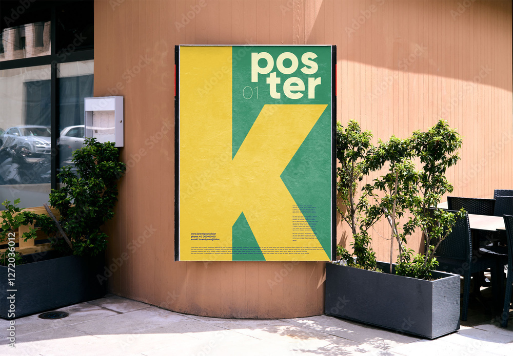 Mockup Of Vertical Customizable Poster On Building Stock Template ...