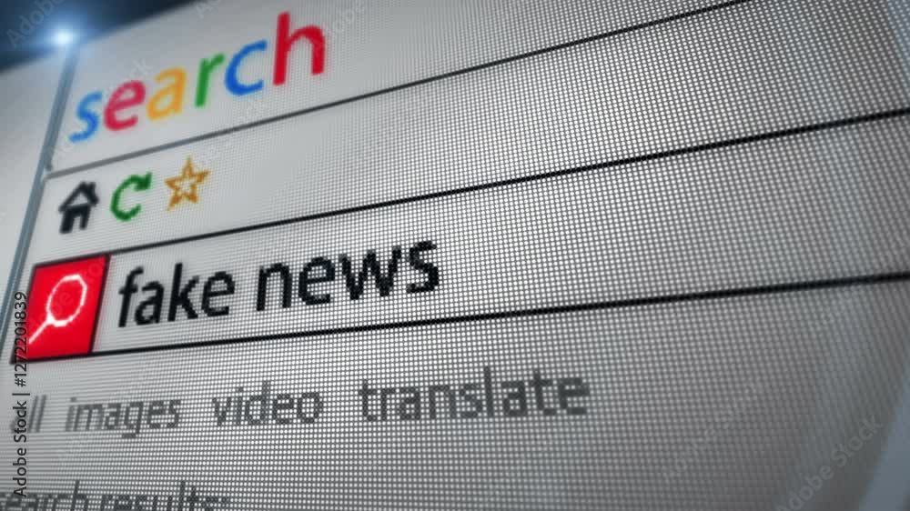 Fake news and propaganda in media text typing on browser screen ...