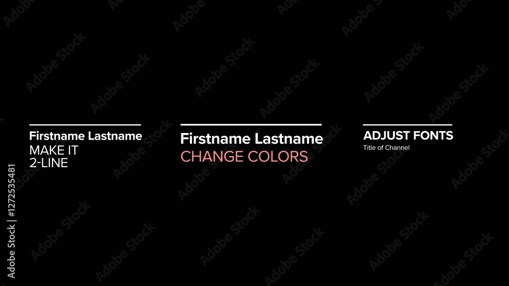 Documentary Lower Third with Horizontal Line Stock Template | Adobe Stock