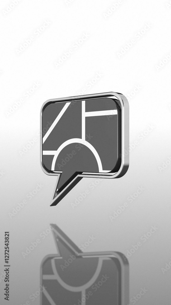 Vertical 3D Rotating Msg Icon with Materials Stock Template | Adobe Stock
