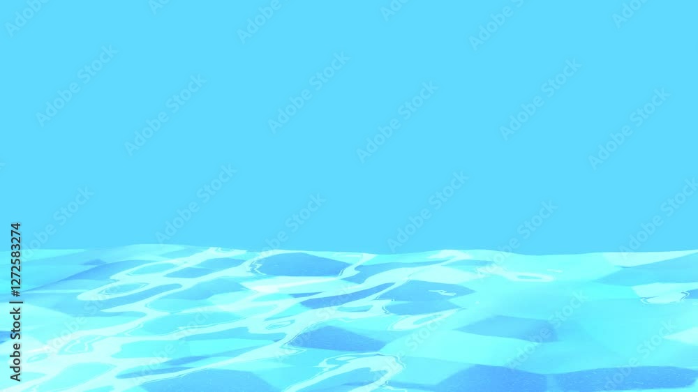 looping blue ocean wave animation created procedural 3D modeling ...