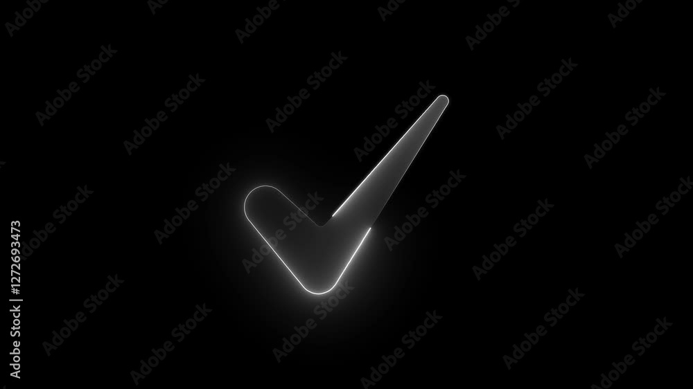 Neon check mark icon animated. Light check symbol and Success check ...