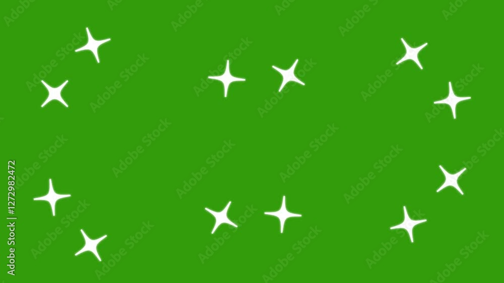 Video „Twinkling stars animation, white cartoon, flat, vector, Star ...