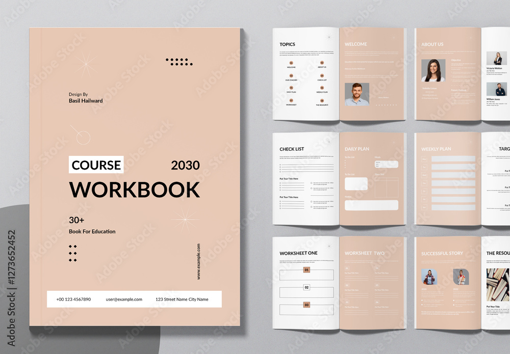 Course Workbook Layout Stock Template | Adobe Stock