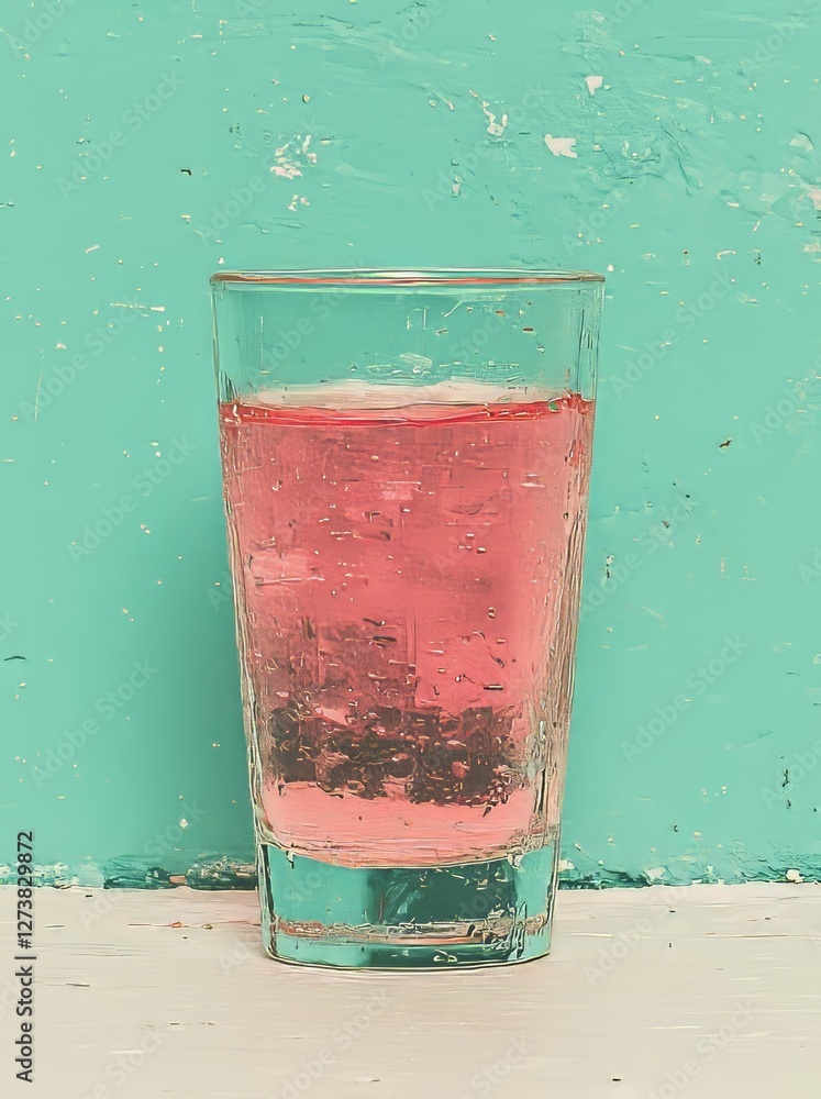 Poster A diminutive glass holding a flavorful kraft, concentrated ...