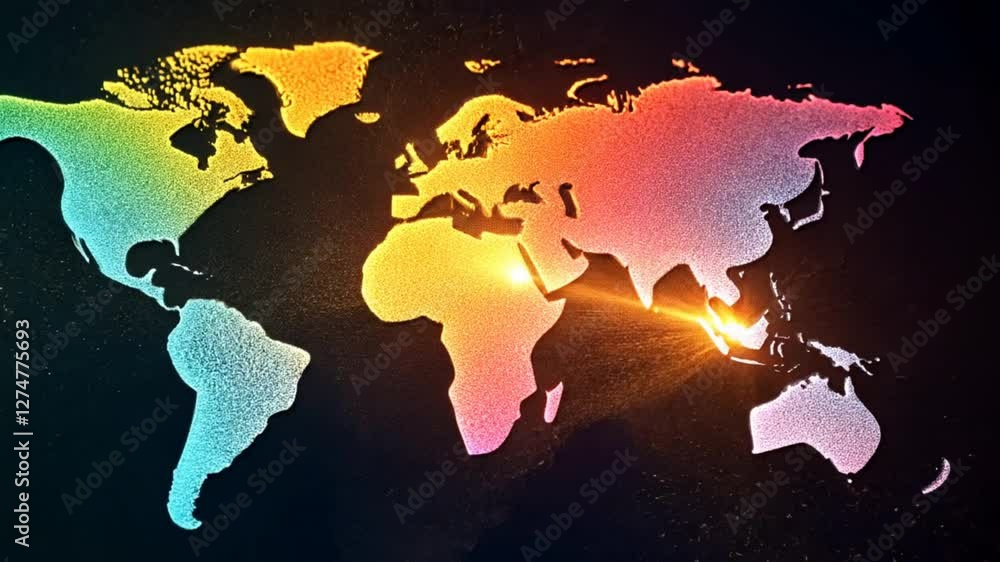World Map of Vibrant Colors: A visually captivating world map ...