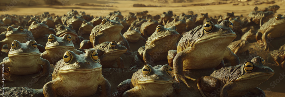 Poster The land of Egypt completely covered with frogs (biblical ...