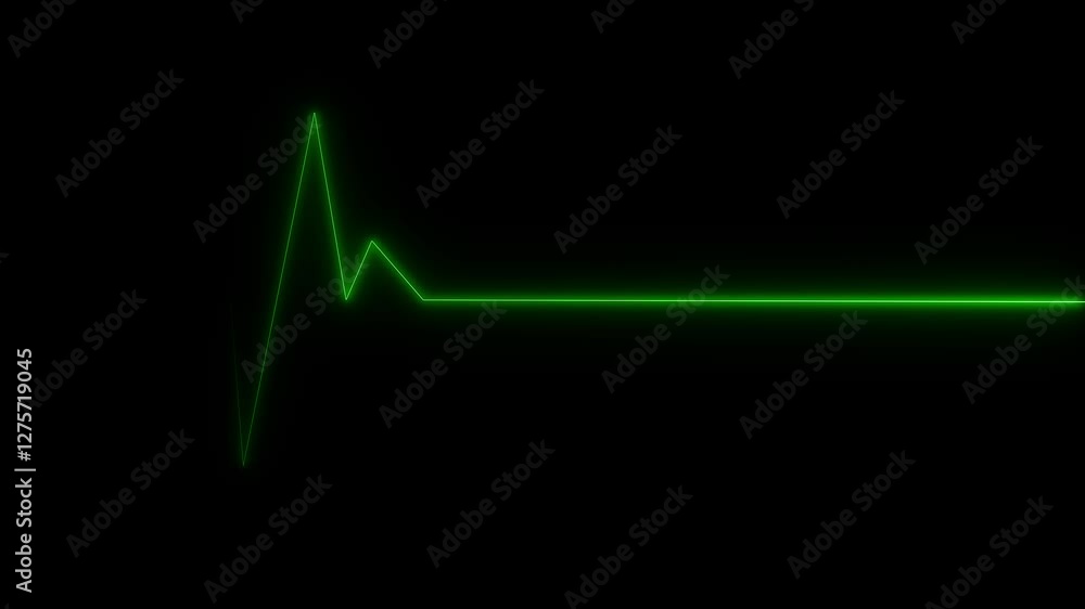 Glowing Heartbeat line icon animation. Electrocardiogram shows heart ...