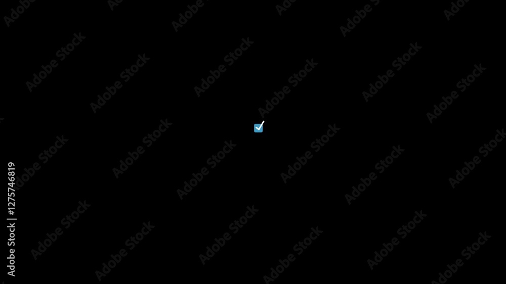 Check tick mark click animation with arrow. clicking green check mark ...