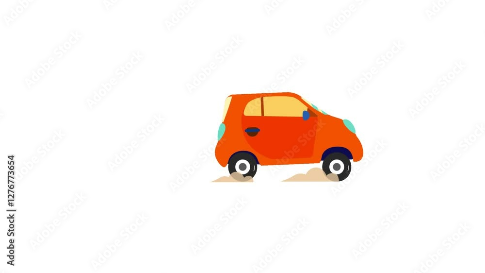 Car Animation 2d , Cartoon Car Alpha Channel Transparent Background 4K ...