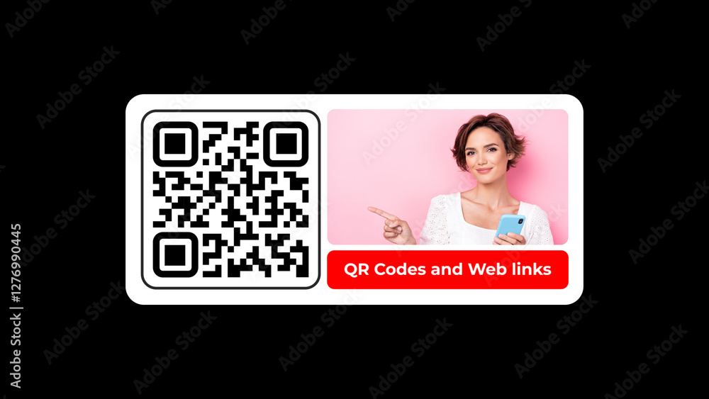 Modelo de QR Code Lower Thirds Social Media 4. do Stock | Adobe Stock