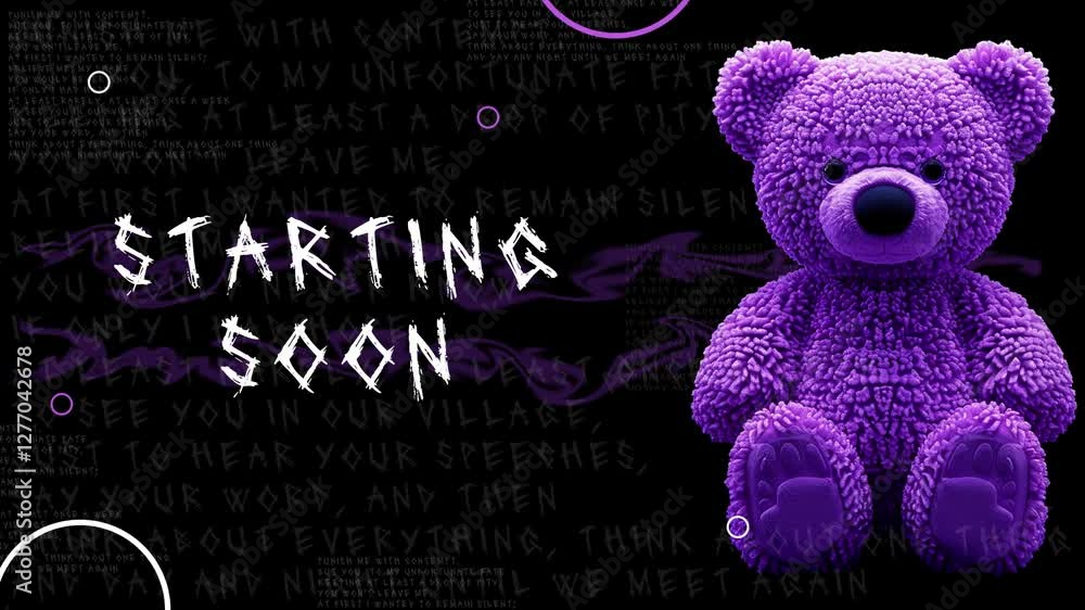 Starting soon Animated Twitch Screens Toy Bear for Stream, BRB. Stream ...