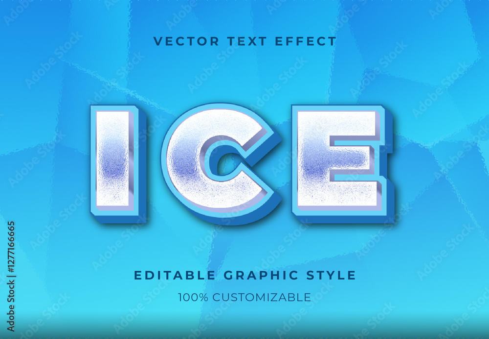 Blue and White Frozen Ice Typography Text Effect Stock Template | Adobe ...