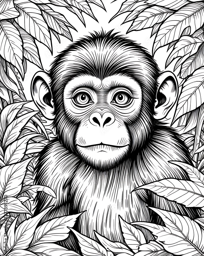 monkey coloring pages to print