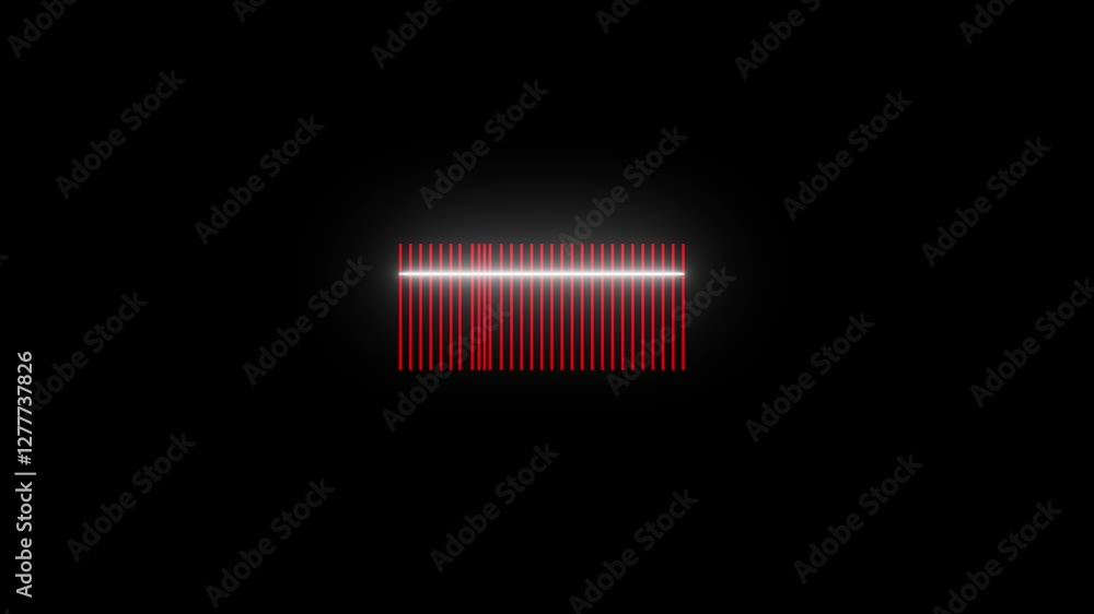 barcode being scanned with a laser beam barcode scanner, a barcode on a ...