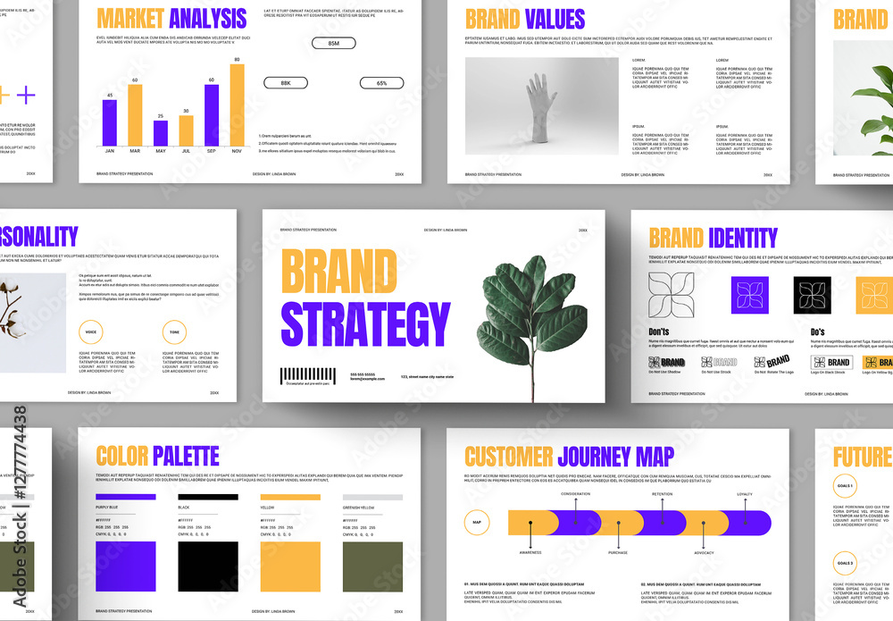 Brand Strategy Template Presentation Design Stock Template | Adobe Stock