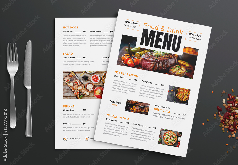 Food Menu Template Layout Stock Template | Adobe Stock