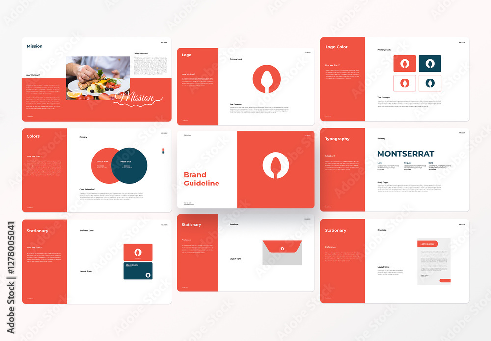 Restaurant Brand Guideline Presentation Stock Template | Adobe Stock