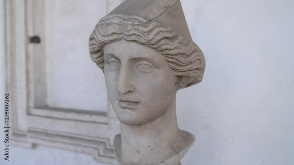 Ancient Roman carved stone bust Juno, queen of the gods and goddess of ...