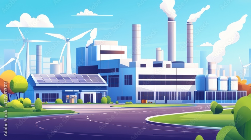 Poster A factory upgrading its manufacturing process to use renewable ...