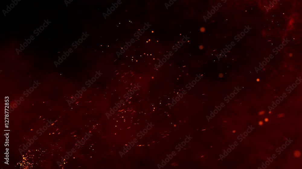 Cinematic fire particles flying. Fire sparks. Burning fire ember flames ...