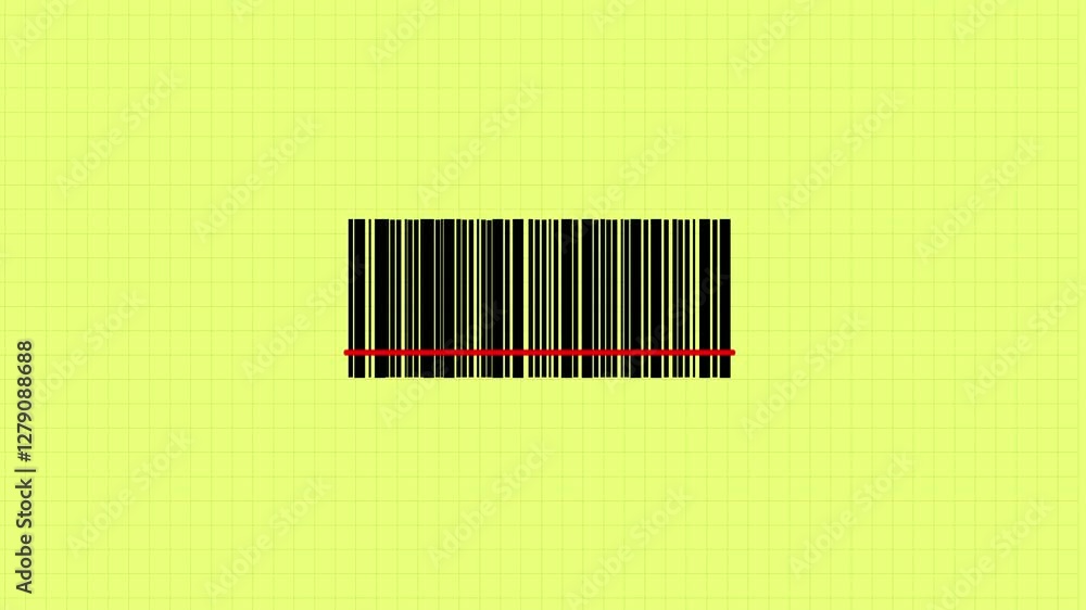 Animation QR code for payment. Scan qr code icon with laser .Barcode scanner, QR code Futuristic ...
