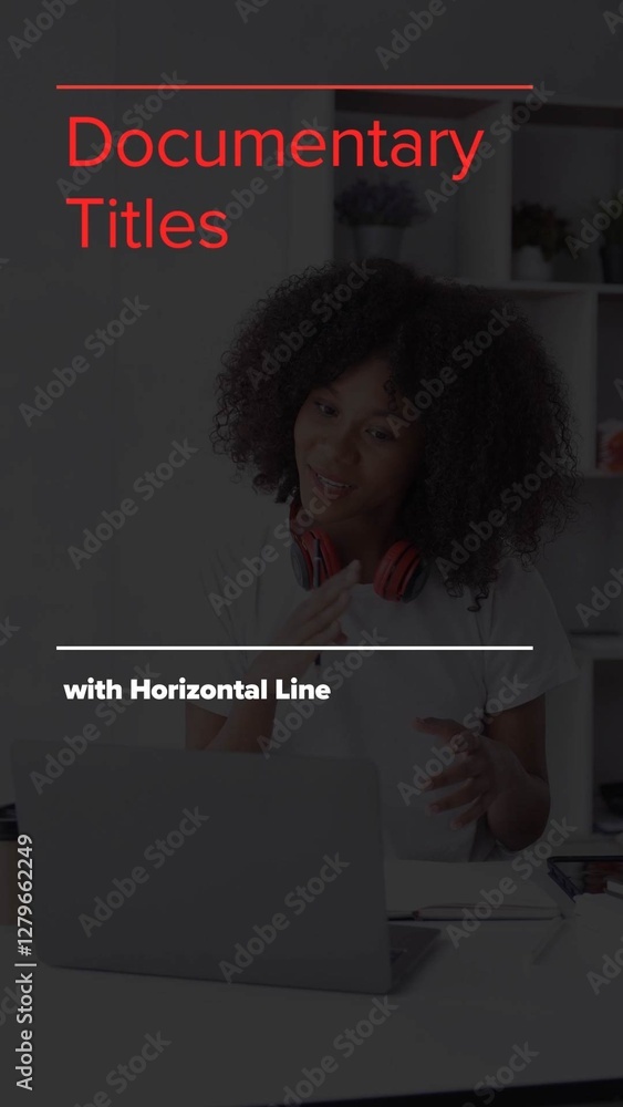 Vertical Documentary Titles with Horizontal Line 素材庫範本 | Adobe Stock