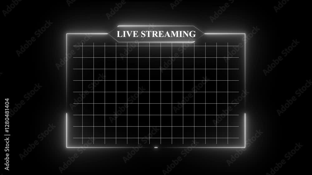 live streaming neon text frame animation box frame neon frame live ...