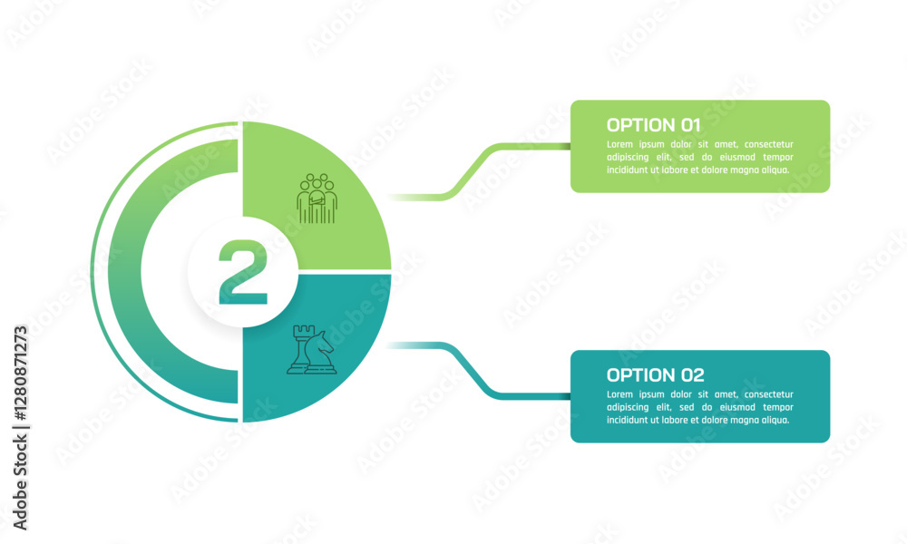 Poster Circle with number infographic comparing data between two ...