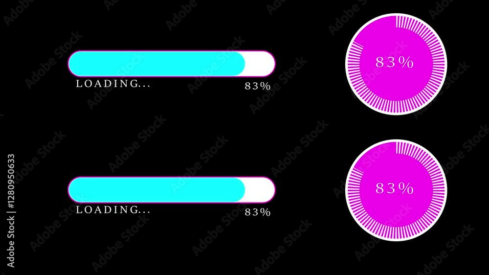 Digital Data Analytics Loading Transfer download Animation from zero to ...