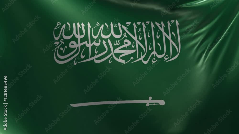 Saudi Arabia flag seamless loop animation. The National flag of Saudi ...