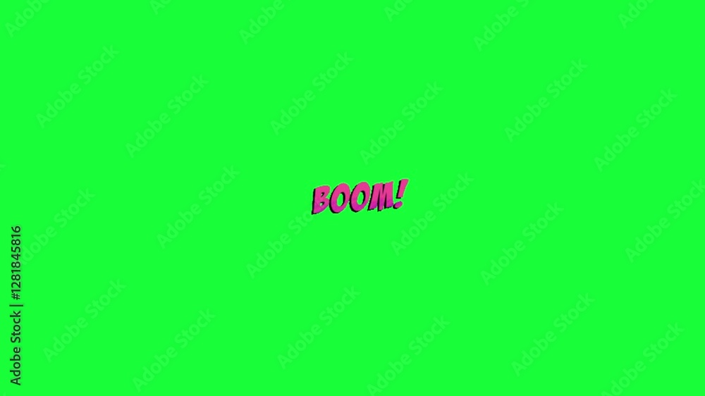 Boom! comic text animation on transparent background. Boom! pop art in ...