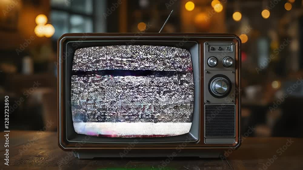 Vídeo do Stock: Retro TV Set With Green Screen Background and Static ...