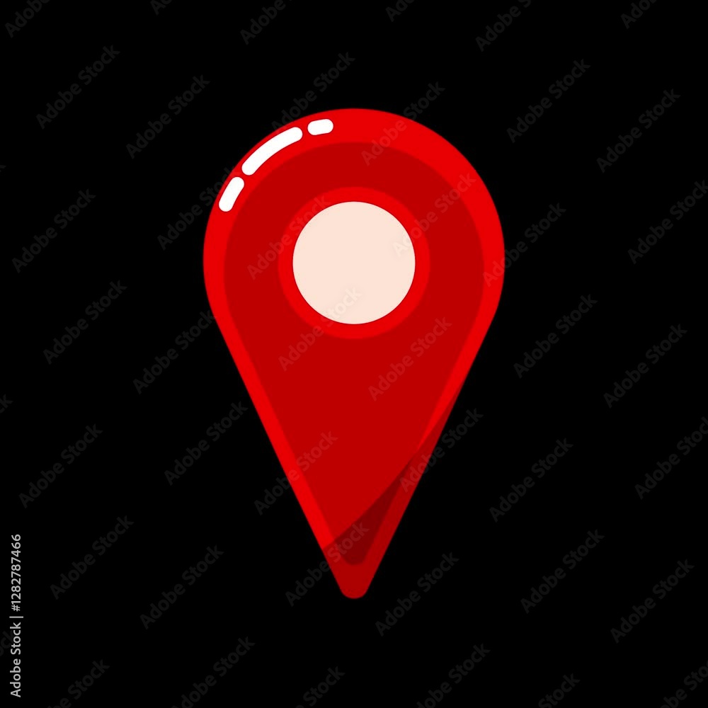 A smooth animated red location pin dropping on a map. Ideal for GPS ...