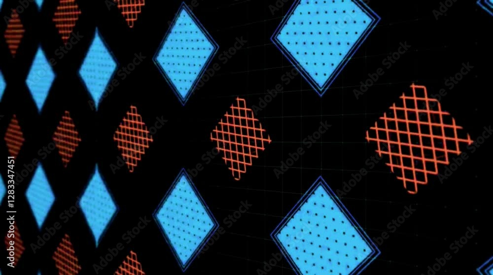 Pop Anime VJ Simple Square Orange Transparent Background 2d render loop ...