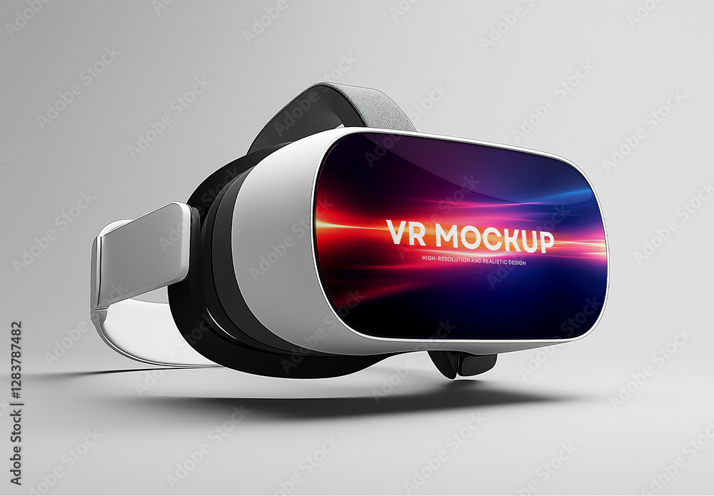 VR Headset Mockup with a Realistic Display, featuring a High-Quality ...