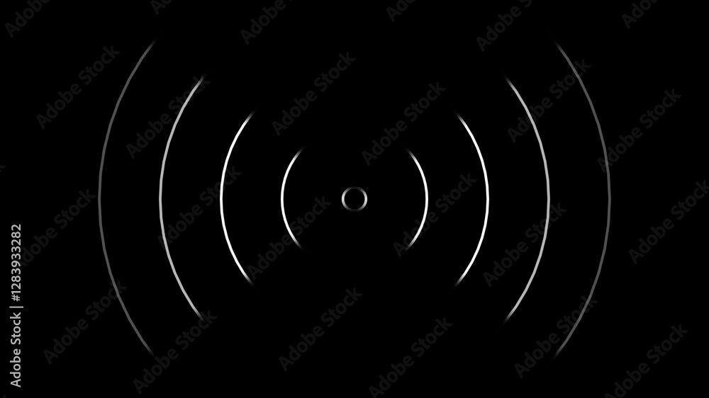 Radio waves background animation and Expanding graphics. Radio wave ...