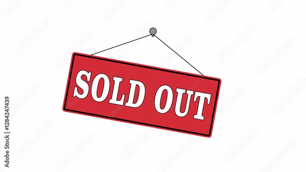 Dynamic Sold Out Sign Animation for Attention Grabbing Visuals. Looped ...