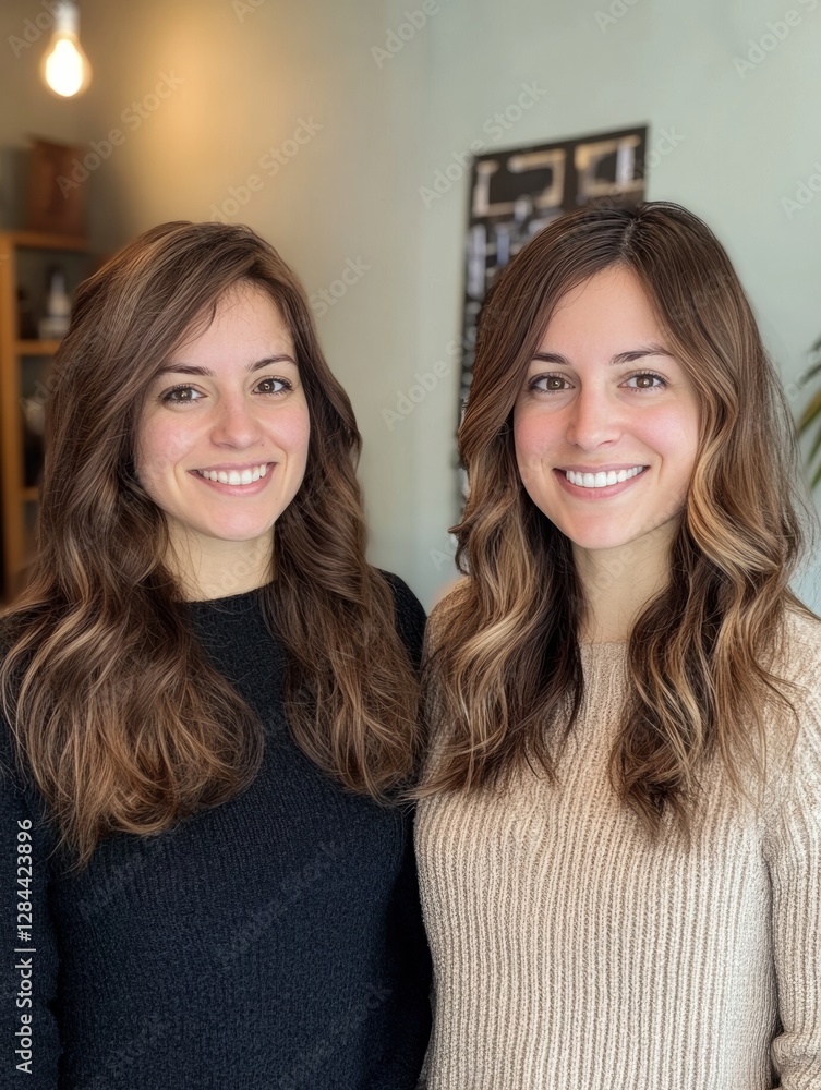 Poster Transformation of hair styling with before and after look ...