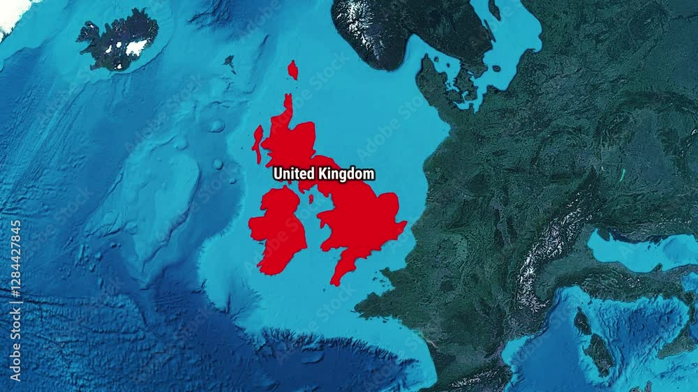 United Kingdom region map animation, UK map animation video in 4K, 3d ...