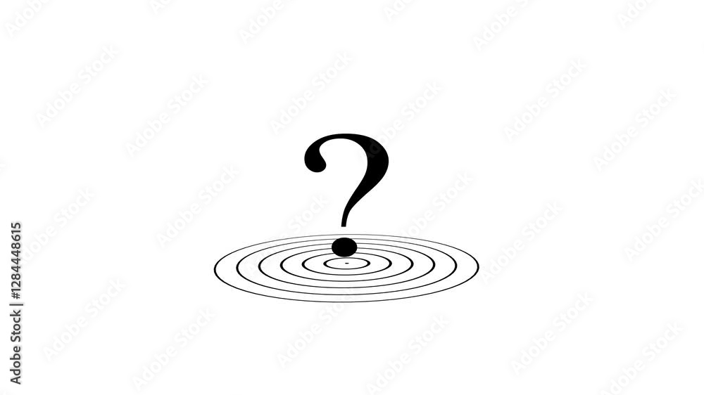 Radio wave signal with question mark icon animated on a white ...